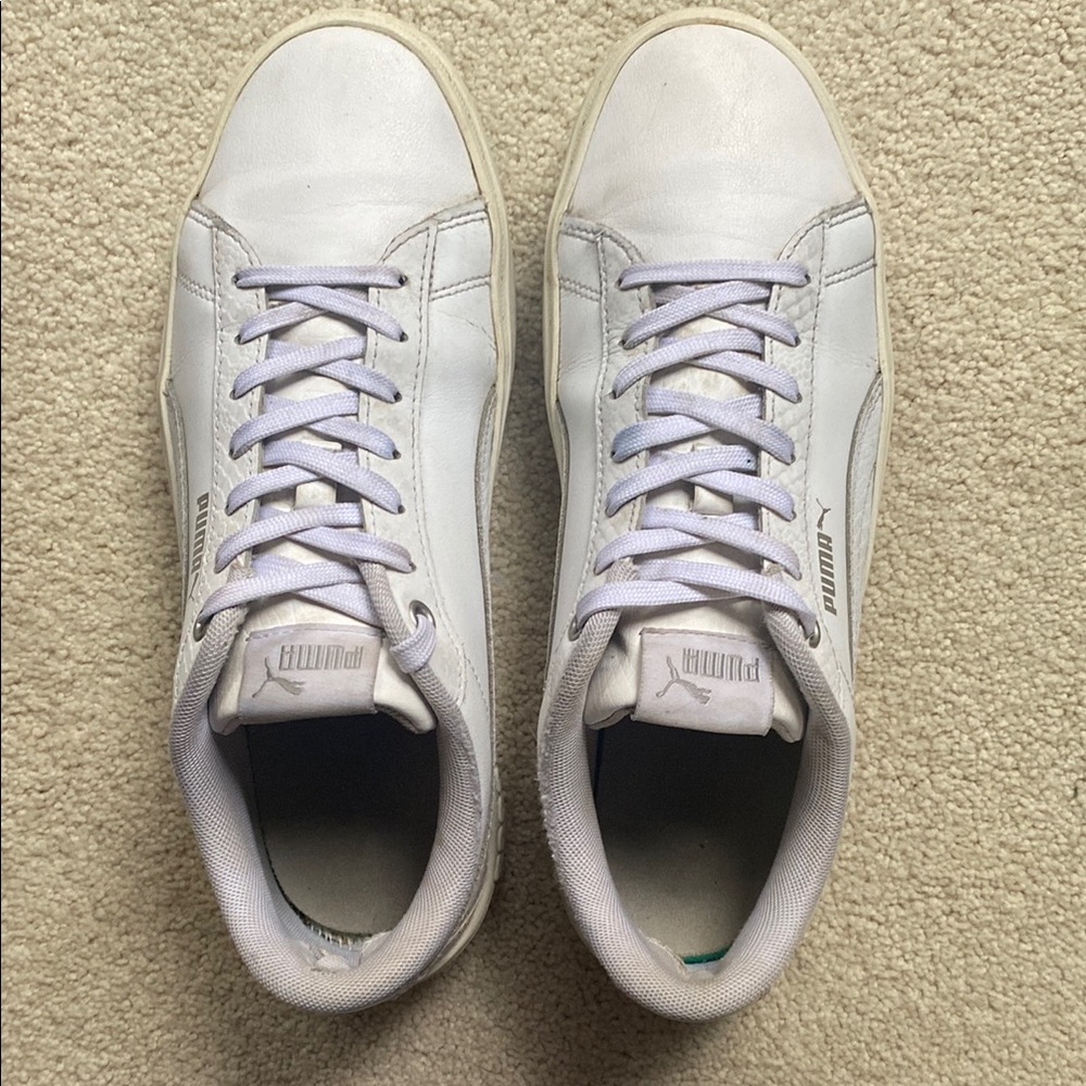 Puma Smash V2 Women’s Triple White Platform Sneaker - Gem